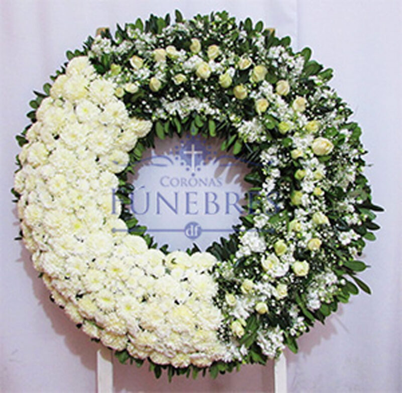 Corona Funeraria Grande Media Luna – Envío de flores a domicilio CDMX ...